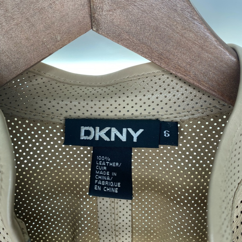 Dkny Perforated Leather Jacket - Gem